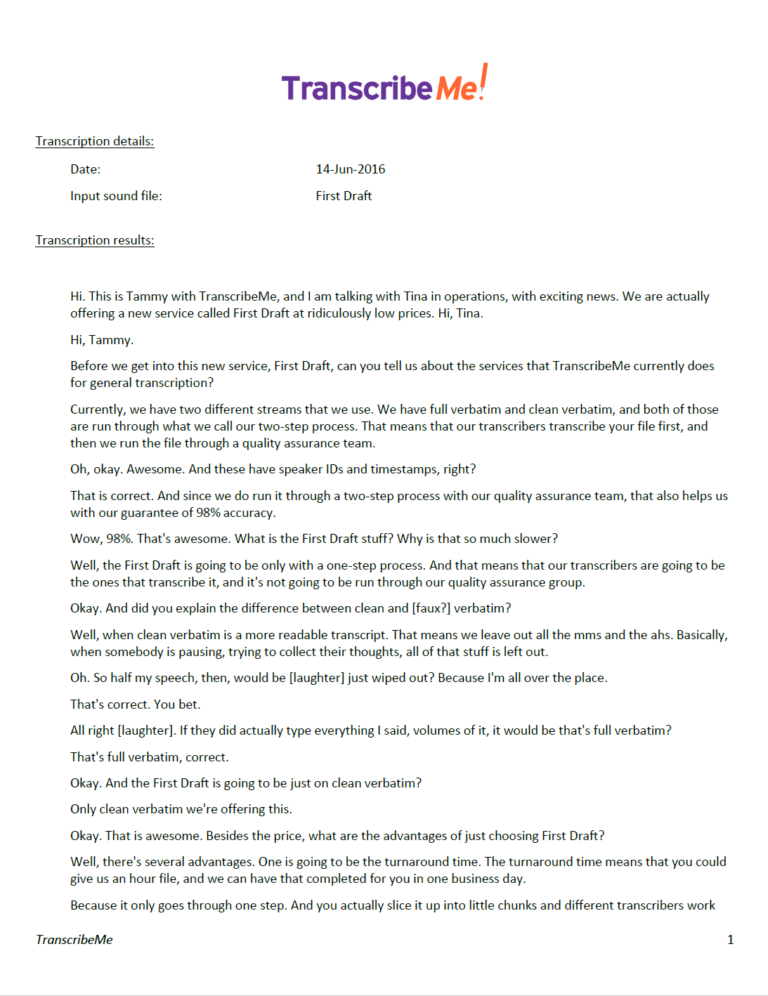 Transcription Services - Starting at $0.79 per minute | TranscribeMe!